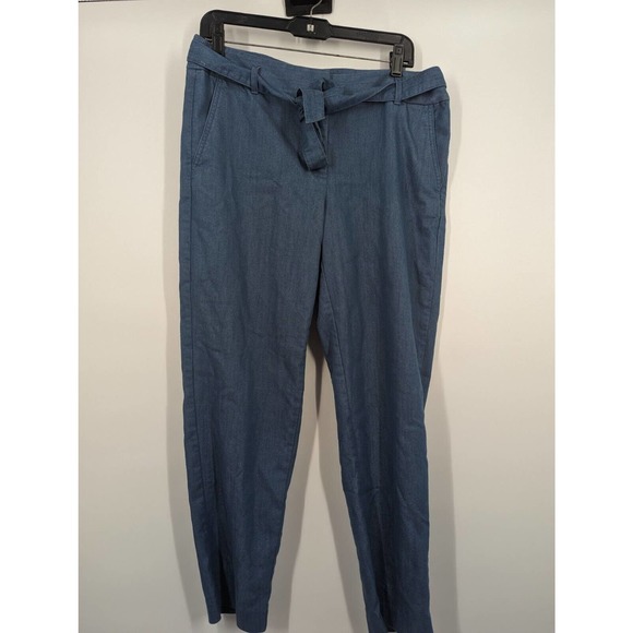 LOFT | Pants & Jumpsuits | Loft Women Sz Blue Chambray Work Straight ...